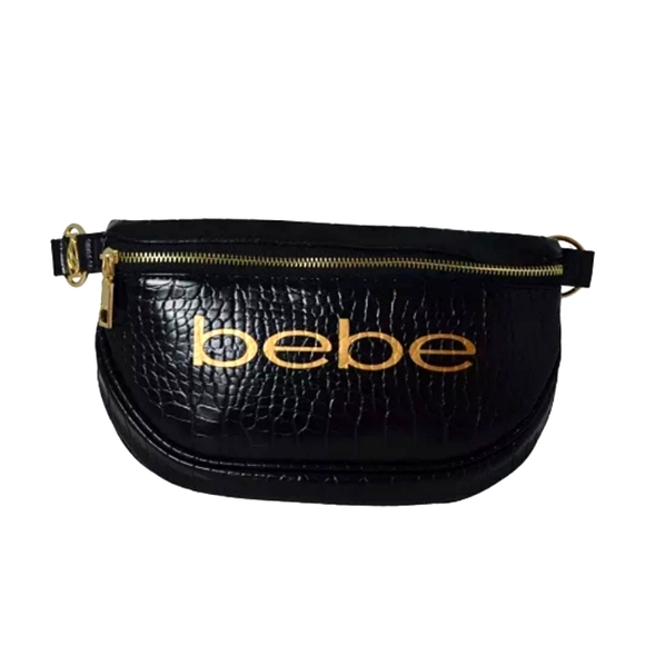 bebe | Bags | Bebe Black Crossbody Bag With Gold Logo Josephine Bebe ...